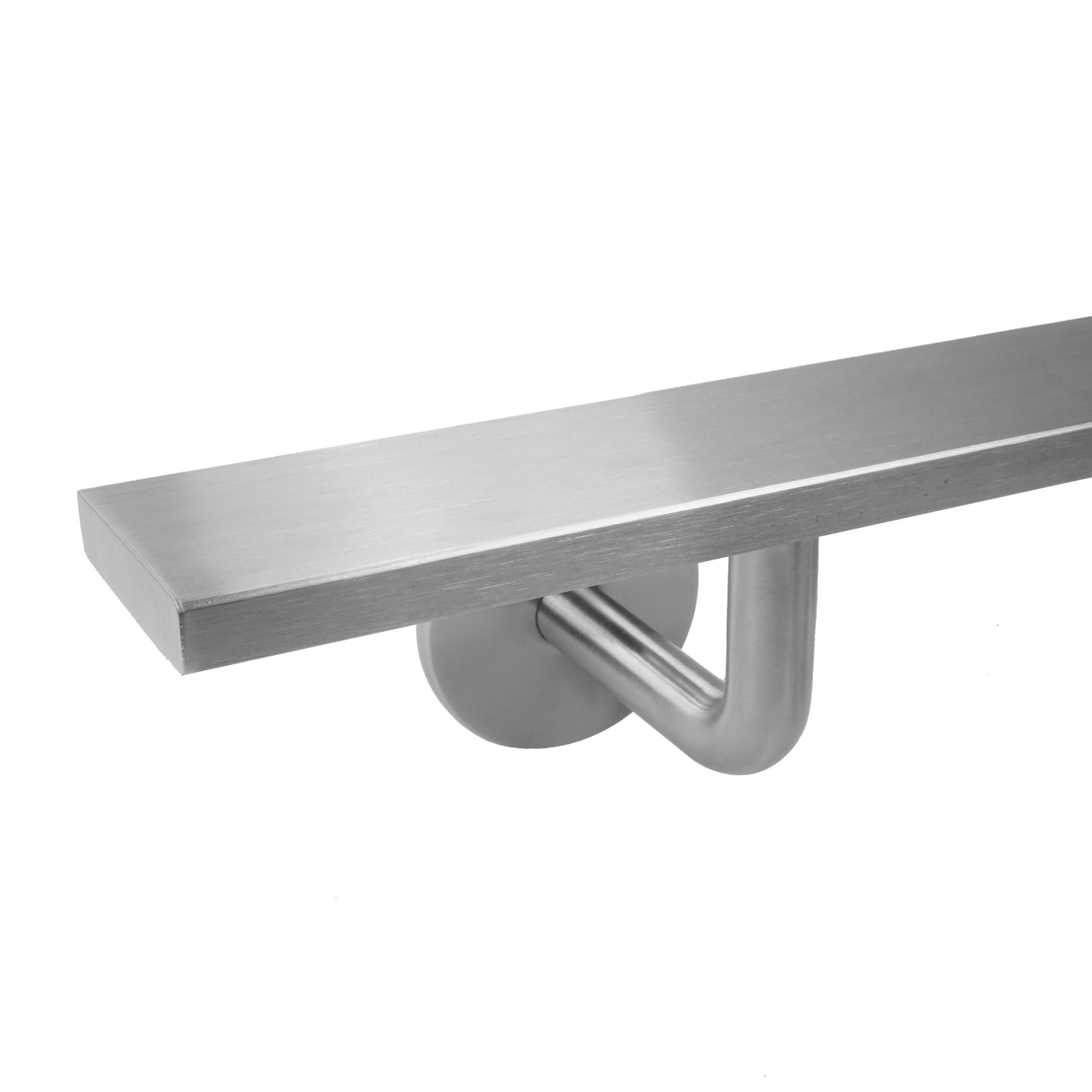 Inox trapleuning - rechthoekig (50x10 mm) - incl. dragers TYPE 3