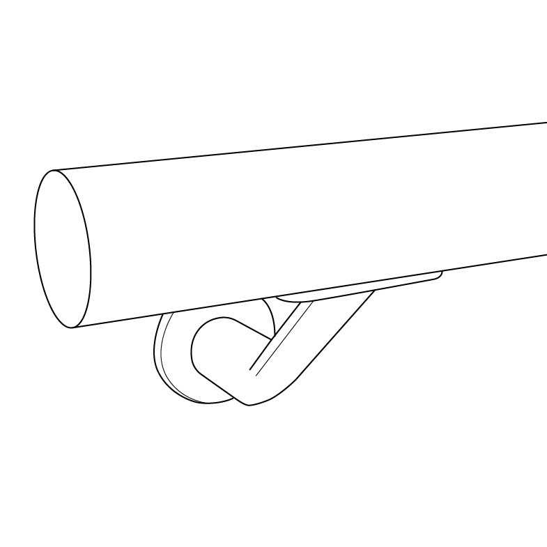 Trapleuning in iedere RAL kleur - rond - met dragers TYPE 7 LUXE