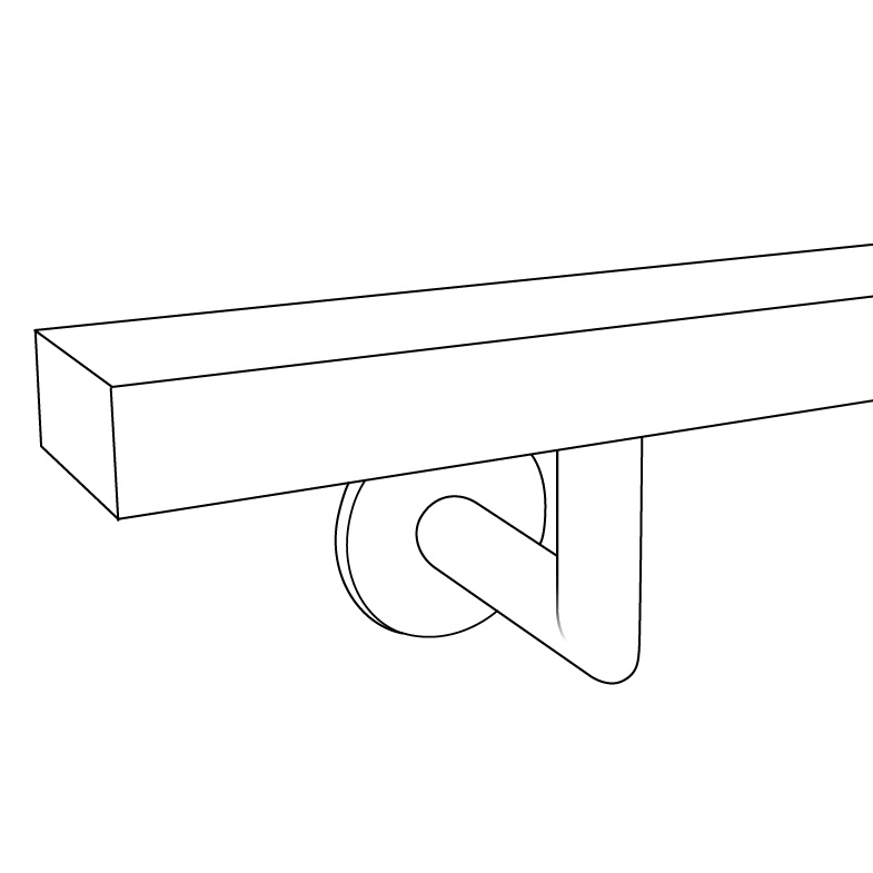 Trapleuning in iedere RAL kleur - (40x20 mm) - met dragers TYPE 3 LUXE