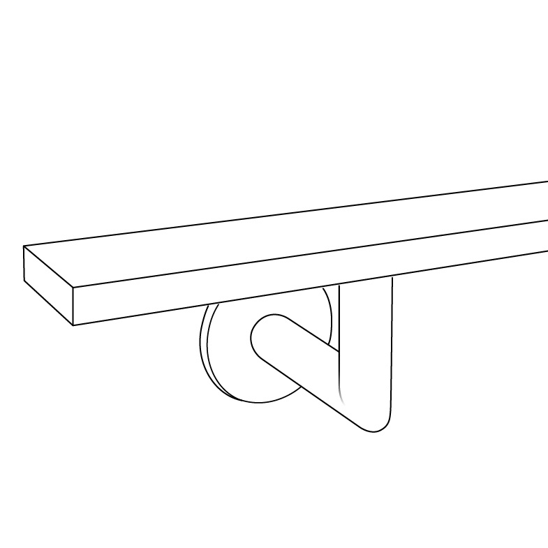 Trapleuning in iedere RAL kleur - (40x10 mm) - met dragers TYPE 3 LUXE