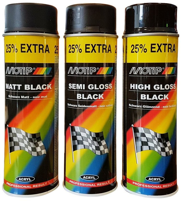 MOTIP Universal Paint Black Matte, Satin or High Gloss - 500 ml ...