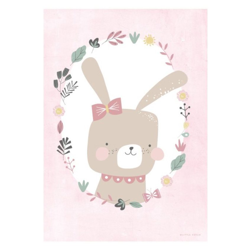 Little Dutch poster konijn roze | Kidzsupplies