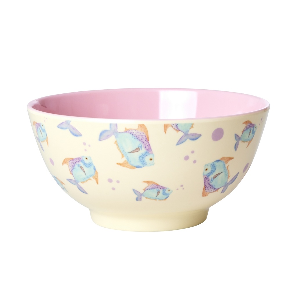 Rice melamine schaal vis print creme | Kidzsupplies