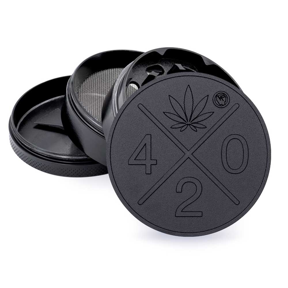 Metal Grinder Black 420 | Order Discreetly Online - Novus Fumus