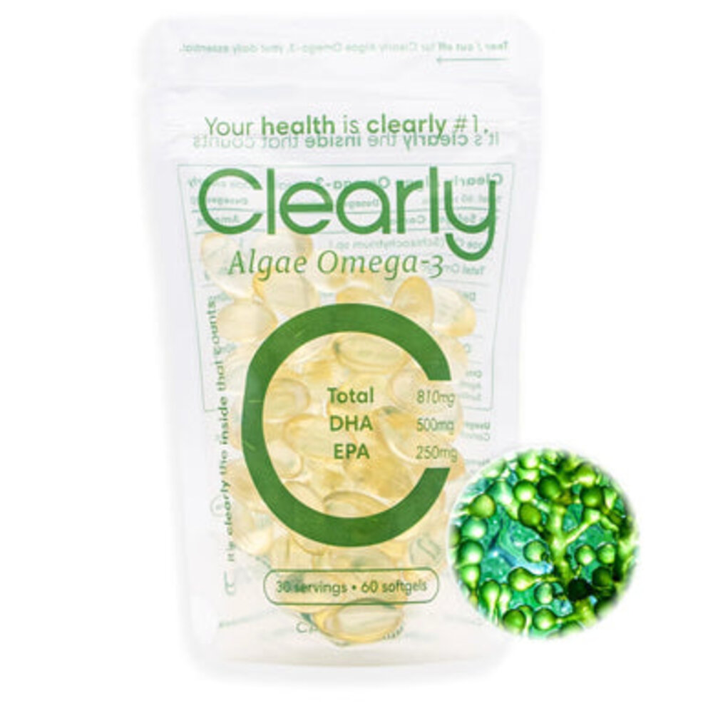Clearly Algae Omega-3 - 250mg DHA - 125mg EPA - 60 Softgels - Novus Fumus