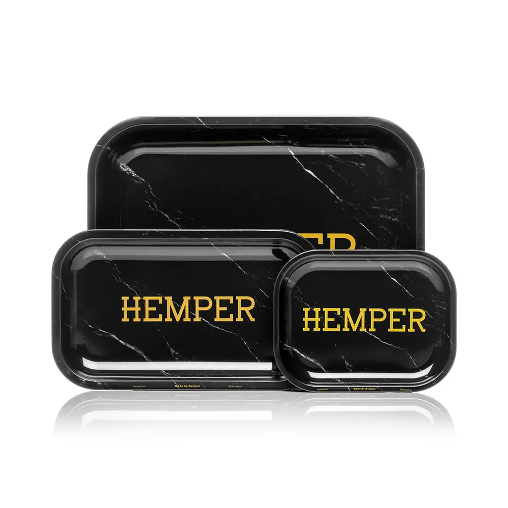 Hemper Luxe Marble Black Rolling Tray kopen - Novus Fumus