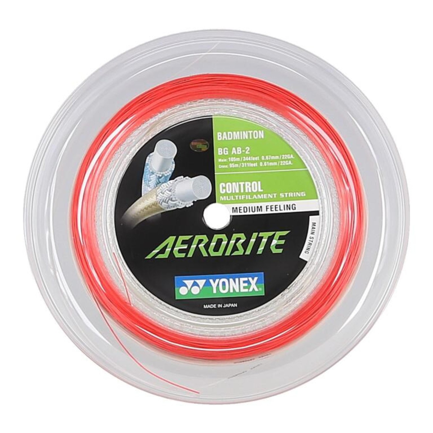 Yonex Aerobite Red/White 0.67/0,61 mm - 200 meter - KW FLEX Racket ...