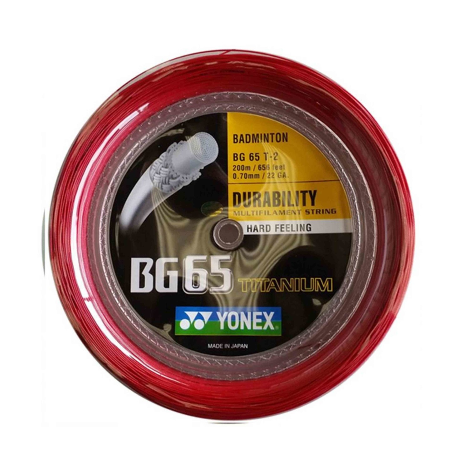 Yonex BG 65TI 0,70 mm Red - 200 meter - KW FLEX Racket specialist