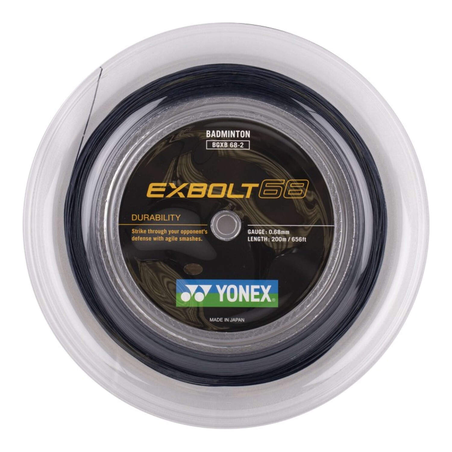 Yonex Exbolt 68 Black - 10 meter - KW FLEX Badminton Spezialist