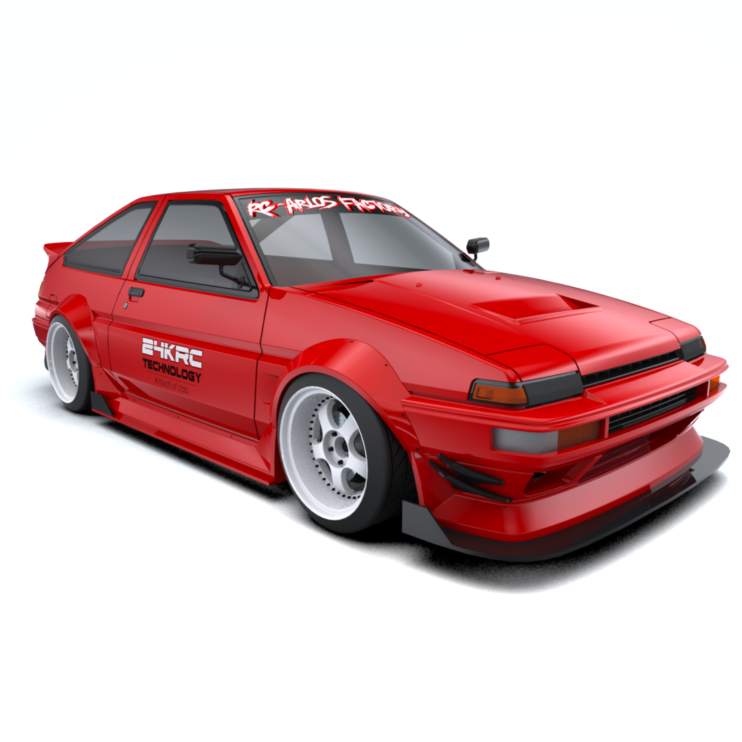 Rc Arlos - AF-JR86WK - J-Run Wide Body Kit for Toyota AE86 Trueno - Drifted