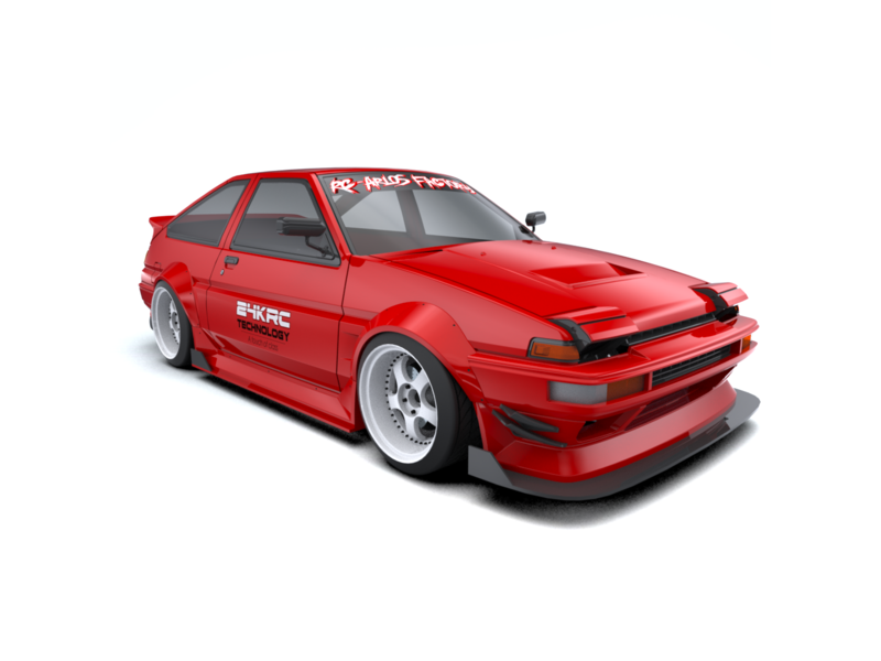 Rc Arlos - AF-JR86WK - J-Run Wide Body Kit for Toyota AE86 Trueno - Drifted