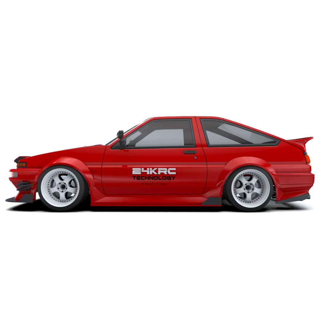 Rc Arlos - AF-JR86WK - J-Run Wide Body Kit for Toyota AE86 Trueno - Drifted
