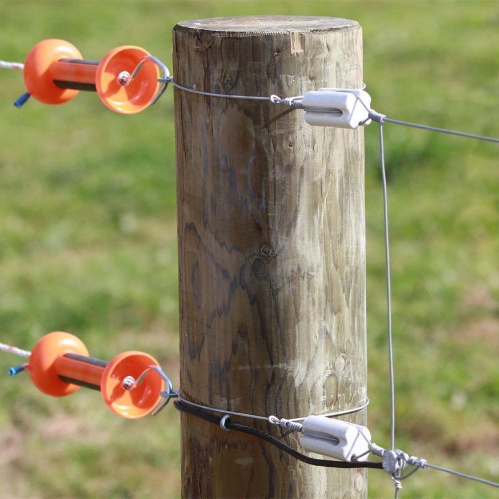 Gallagher Porcelain Strain Insulator - White - Electric Fence Online