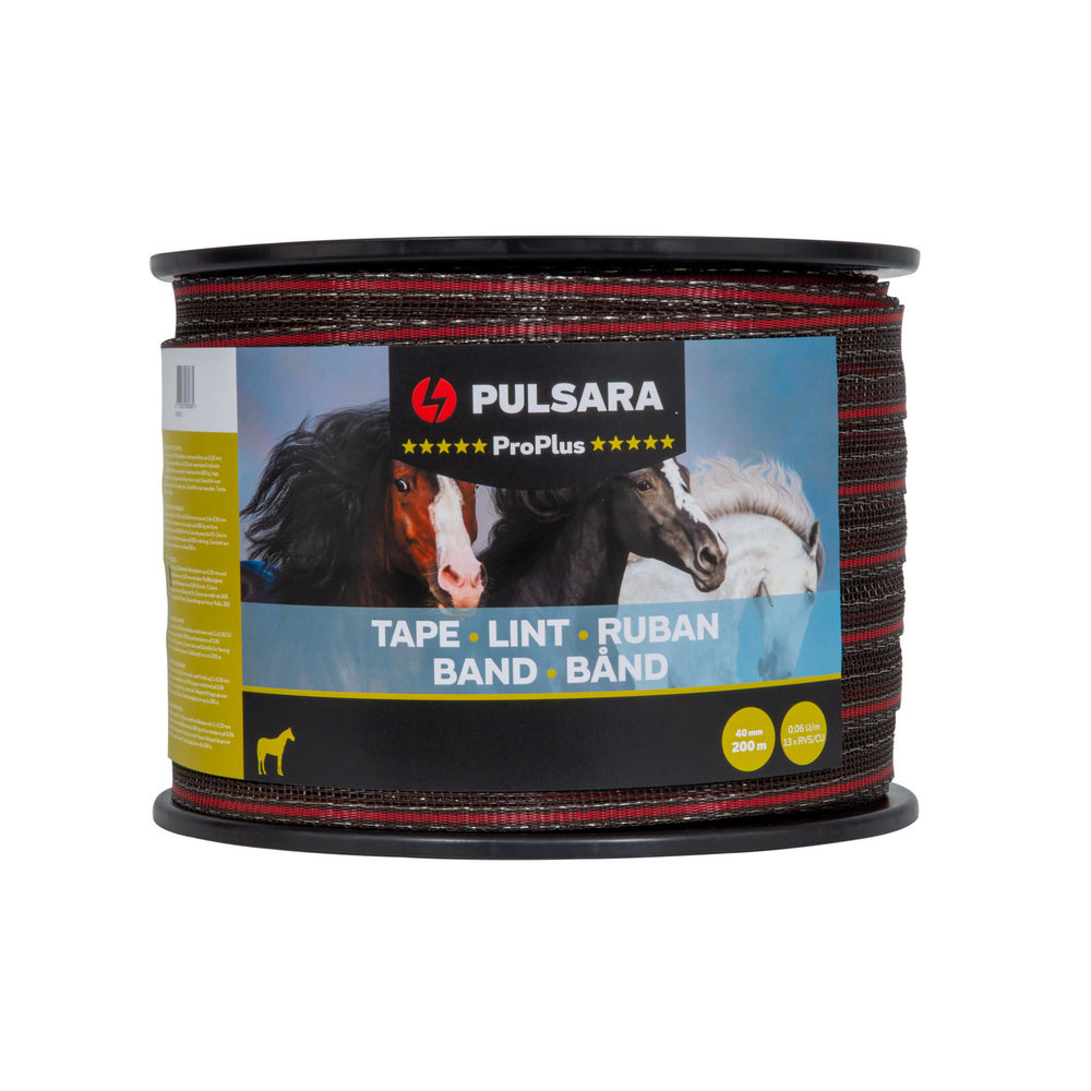 Pulsara Tape Pro Plus 40 mm, 200 m Horse Fence Tape - Terra