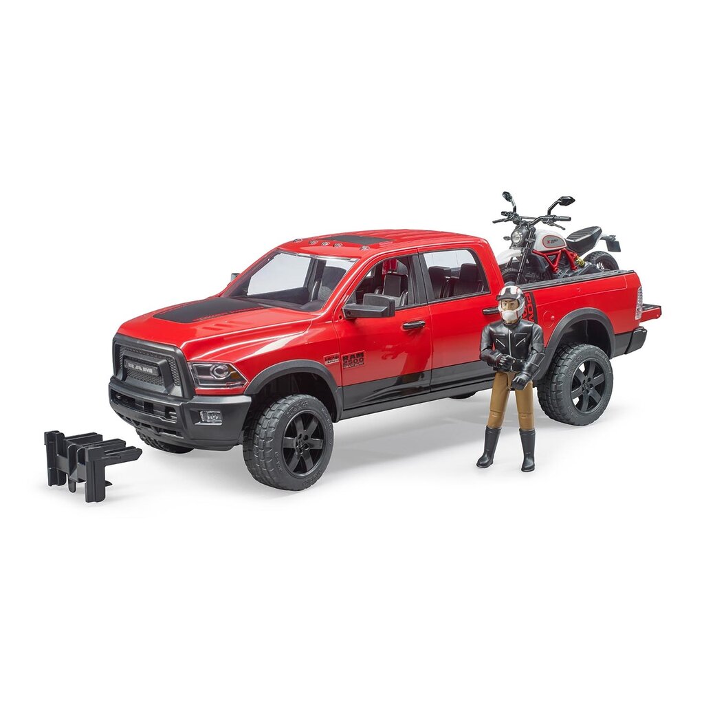 Bruder RAM 2500 Power wagon, Scrambler Ducati Desert Sled and driver 1 ...