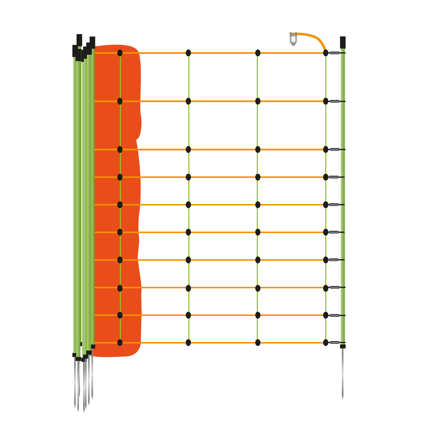 Gallagher Combo Netting 90 cm | 50 m Single Pin - Orange