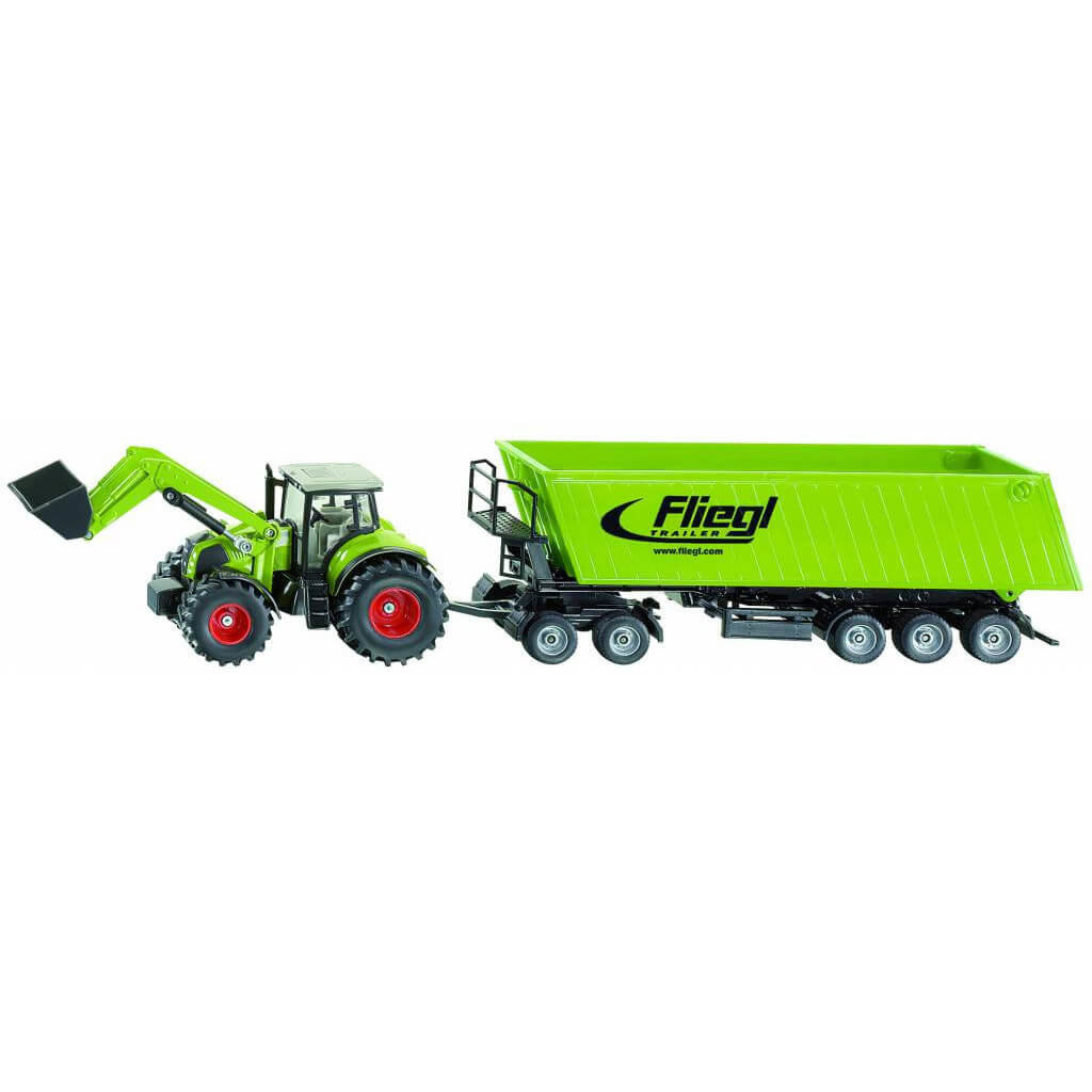 Siku Claas with frontloader, Dolly and tipping trailer 1:50