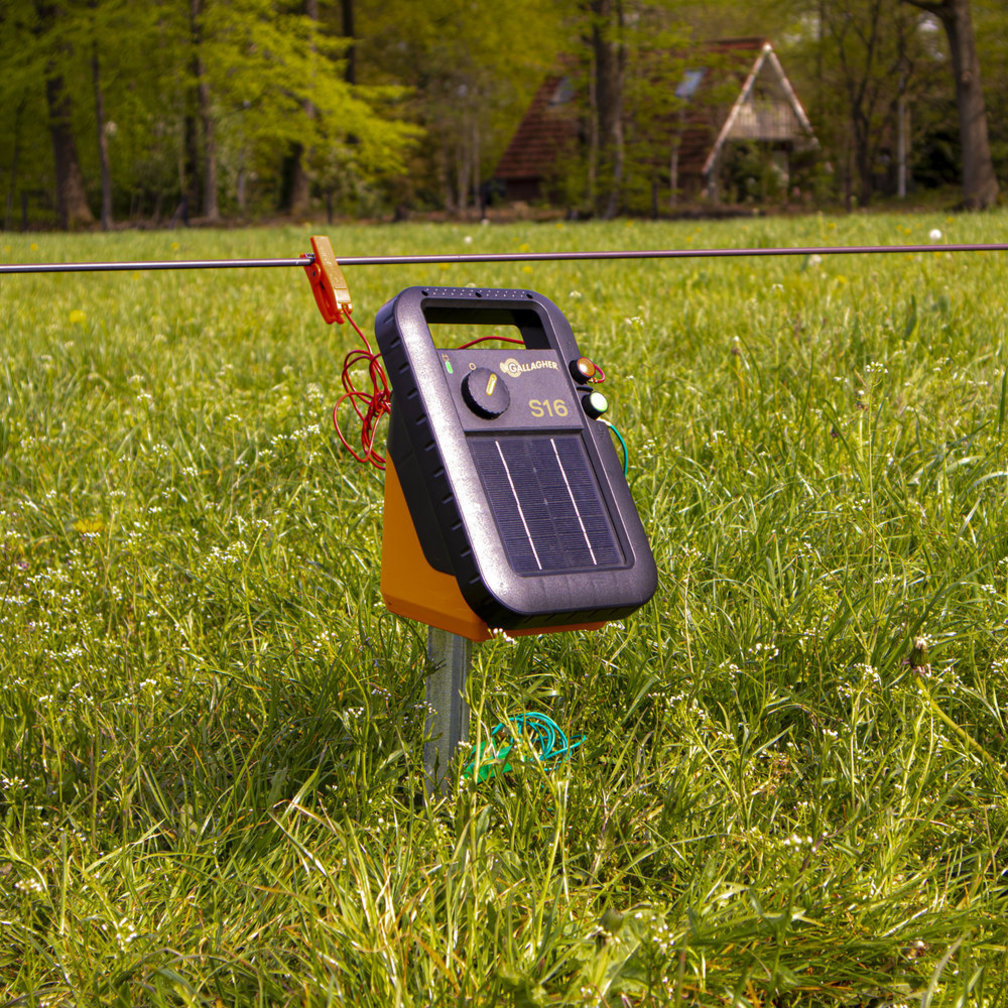 Gallagher S16 Solar Powered Energiser/Charger + Battery (6V) - Electric ...