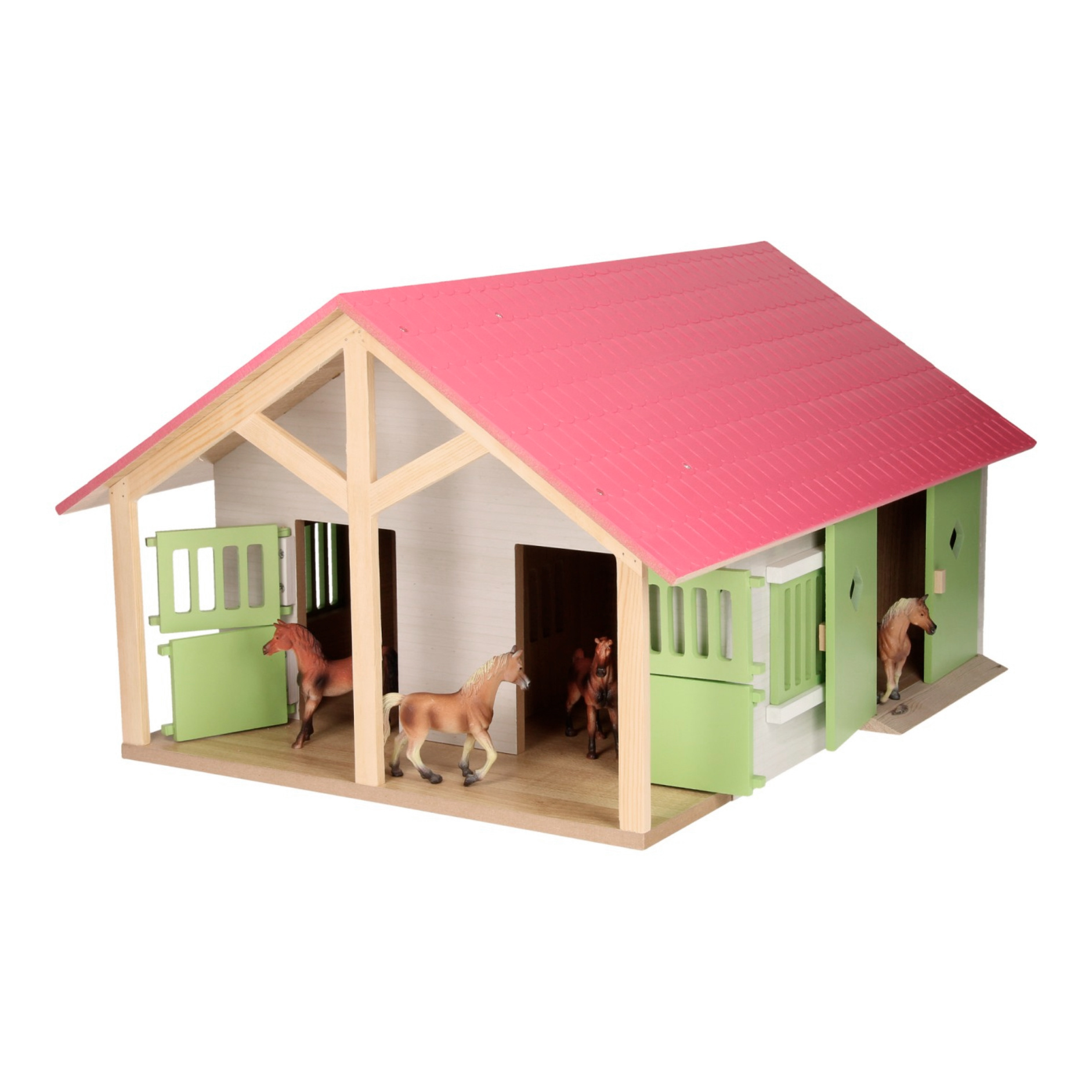 Kids Globe Horse stable with 2 stalls and storage 1:24