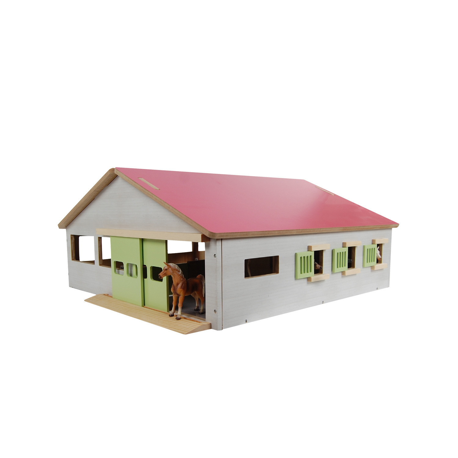 Kids Globe Horse Stable with 3 Stalls and Riding Arena 1:32