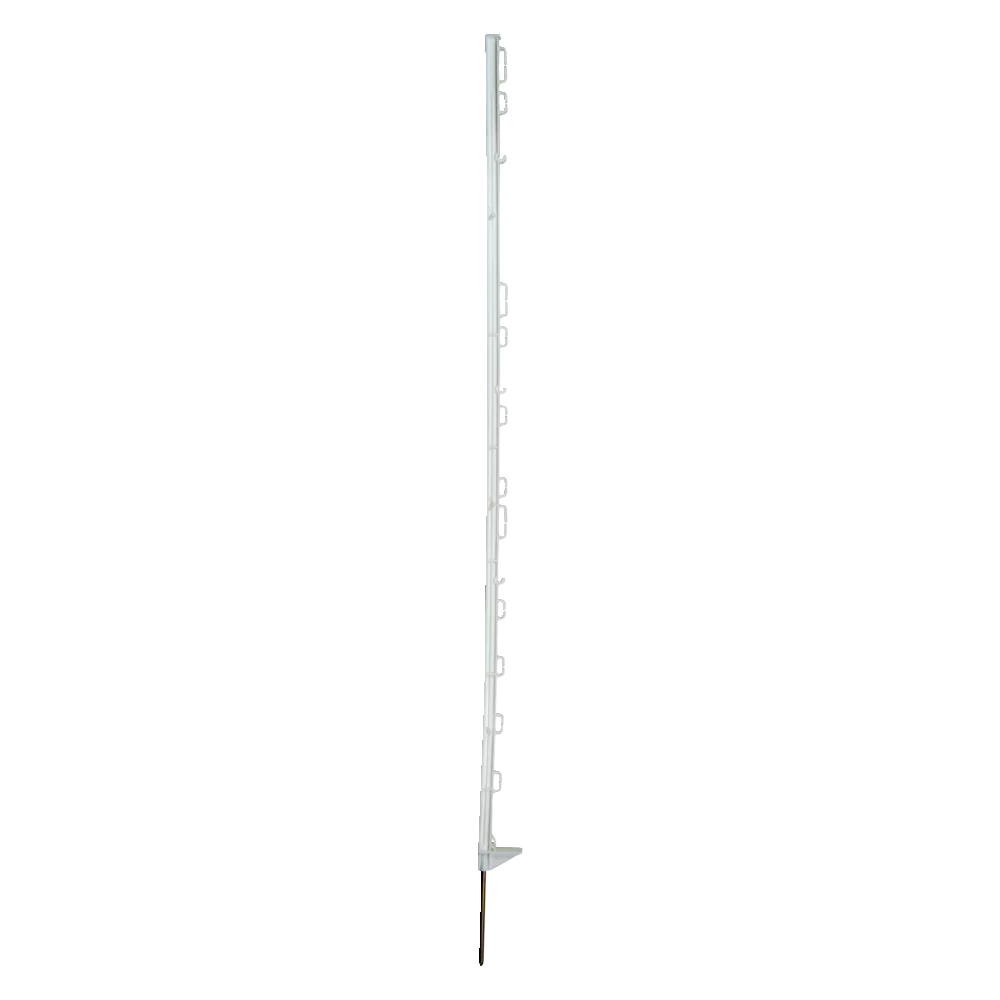10x Hotline Pasture Fence Posts 4 ft 6 in / 136 cm - White - with Foo