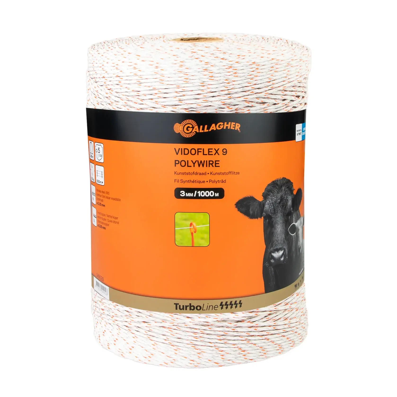 Gallagher Vidoflex 9 TurboLine Polywire 1.000 m - White