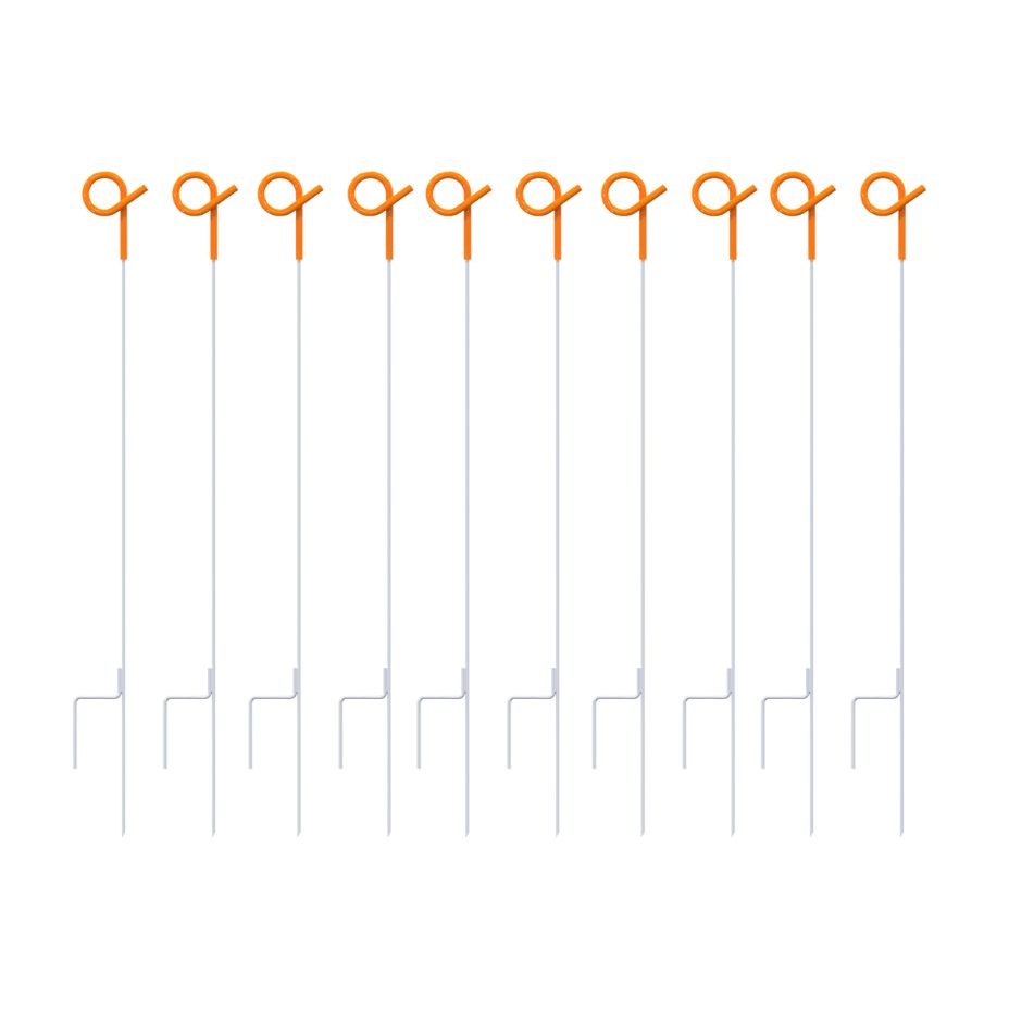 10x Gallagher Spring Coated Steel Pigtail Post 3ft 3in / 1m- Orange/Wh