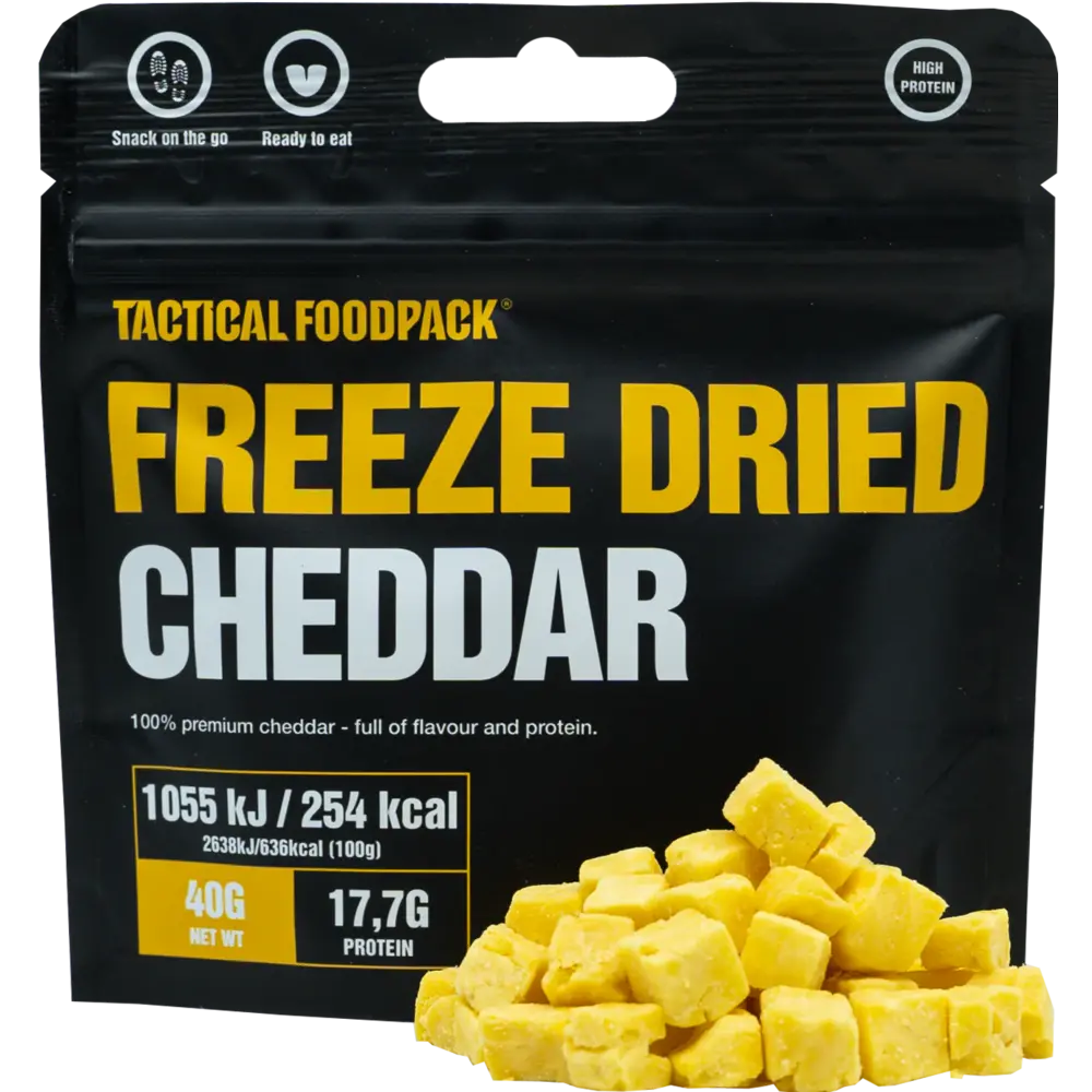 Tactical Foodpack Freeze-Dried Cheddar Snacks 40g. - BELGEAR