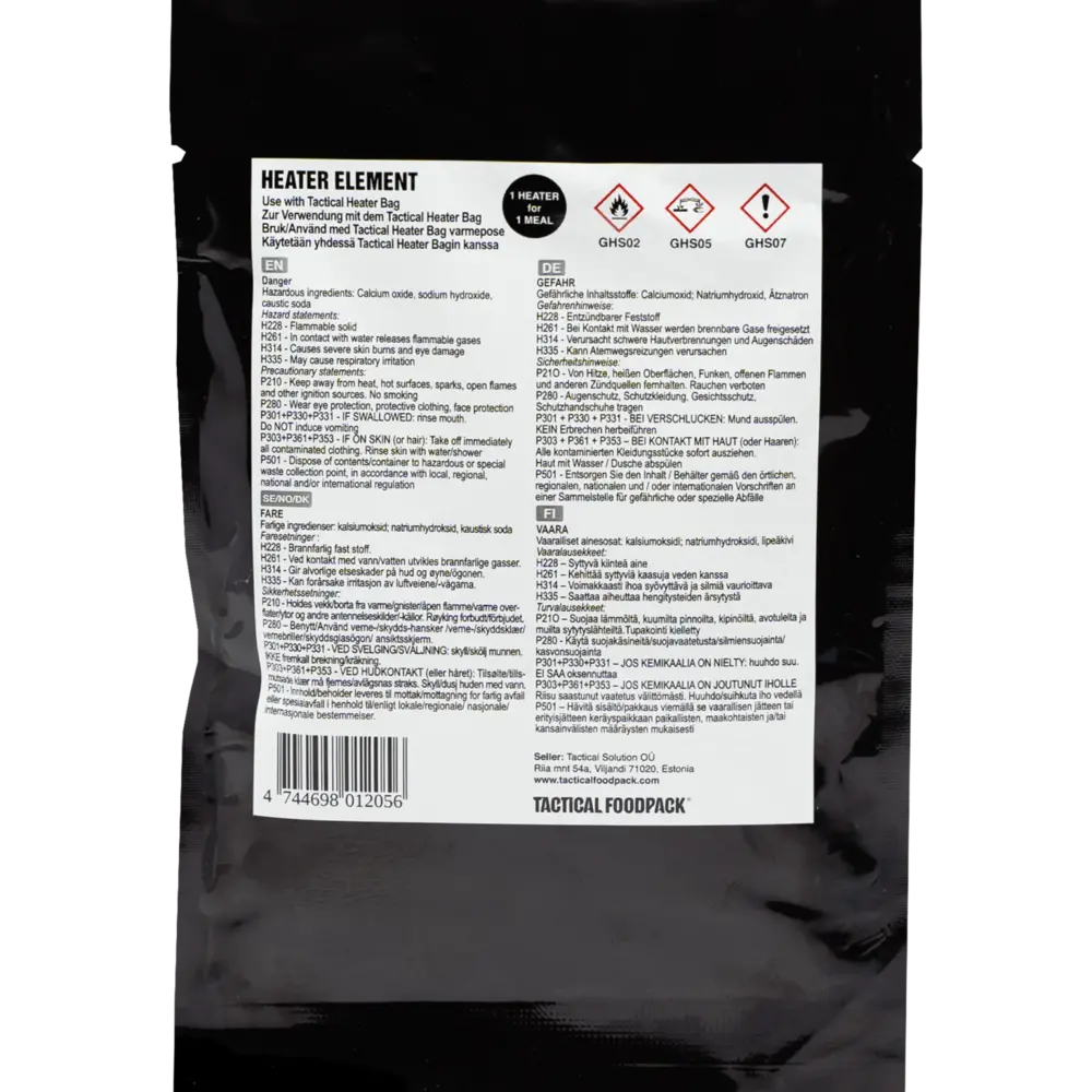 Tactical Foodpack Heater Element. - BELGEAR