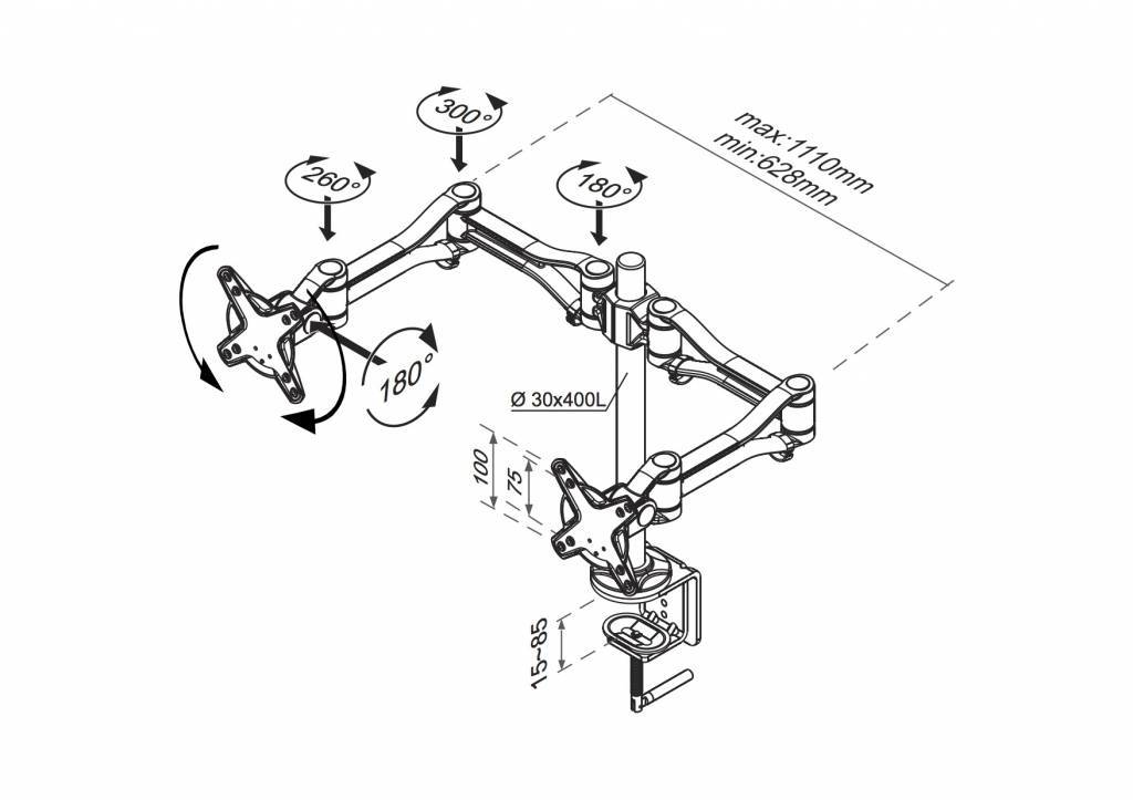 Neomounts FPMA-D1030D Monitorbeugel - Monitorbeugelexpert.nl