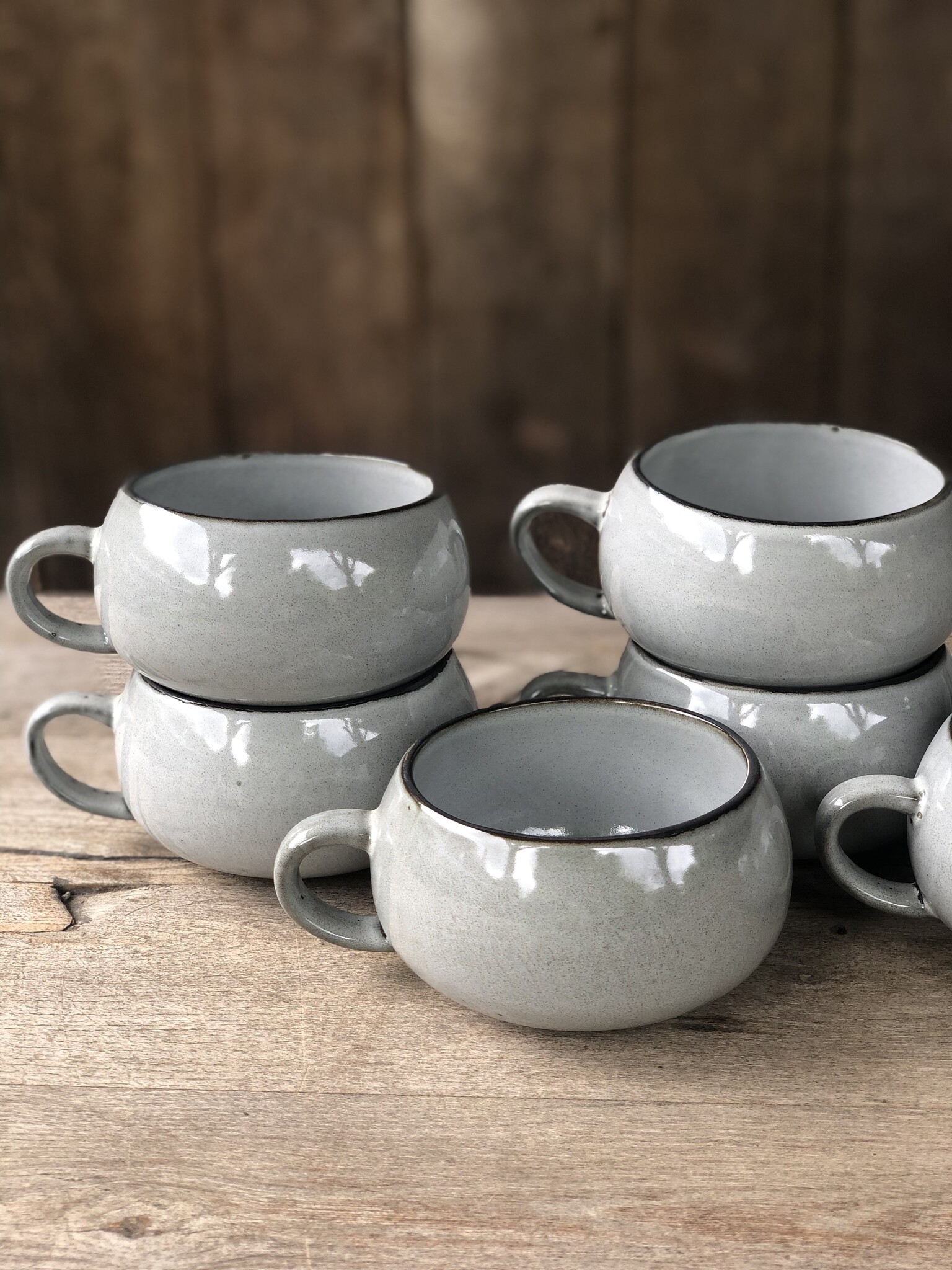 Lavandoux Soepkom grijs/blauw - 6 stuks - Trendykoken