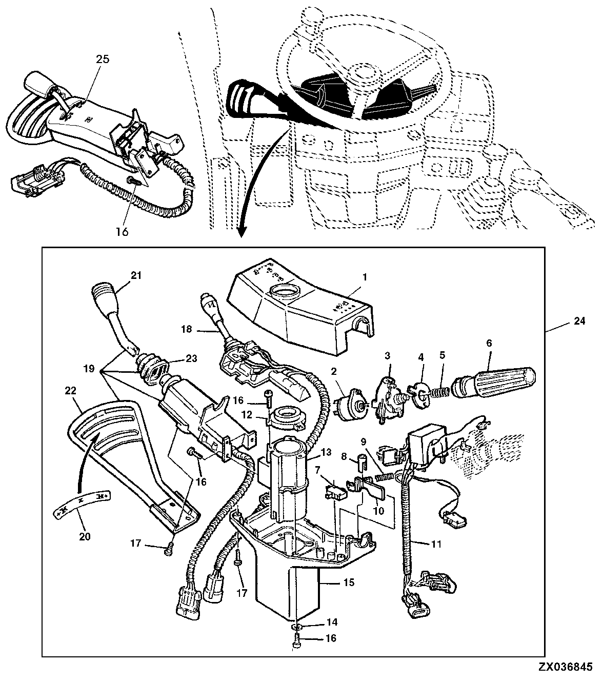 John Deere AL165301 REVERSE HANDLE. - Kraakman parts - Kraakman Parts
