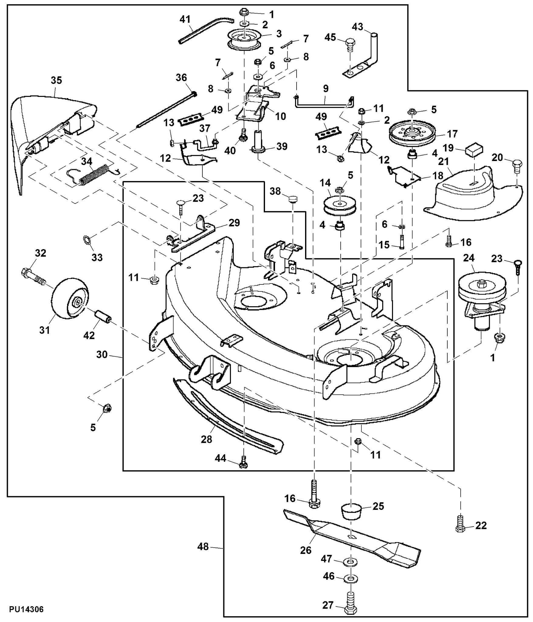 John Deere AM135649 MOWER DECK - Kraakman parts - Kraakman Parts