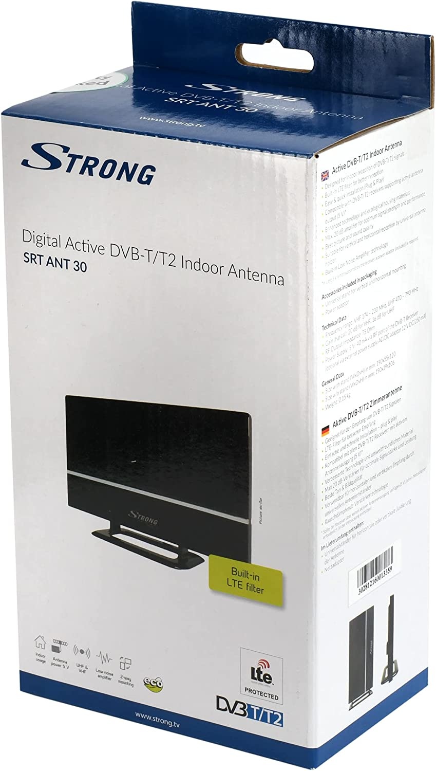 Strong SRT 30 DVB-T2 binnen antenne met voeding en kabel - Satelliet winkel CardWriter
