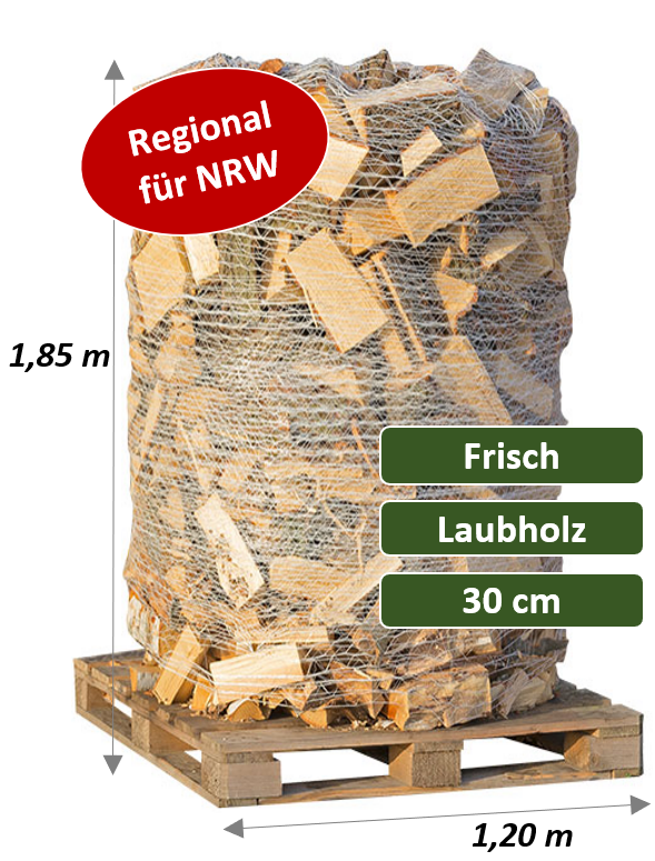 Frisches Kaminholz als Laubholz-Mix auf 2-SRM-Palette - Energieholz ...