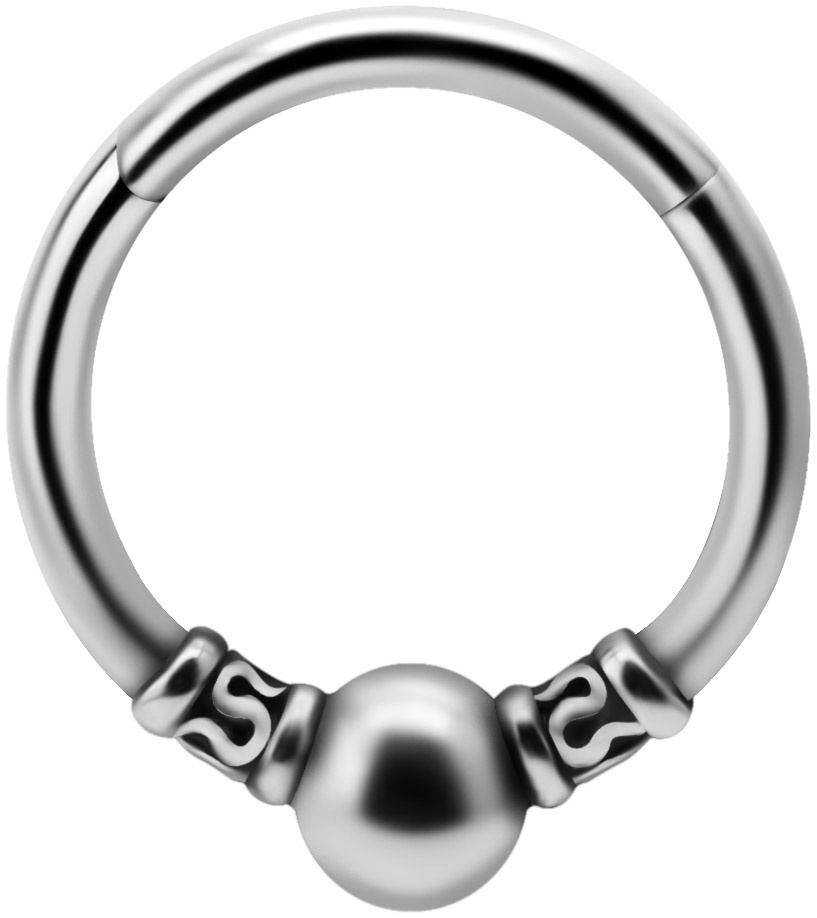 Surgical Steel Click Ring - Tribal - Piercings Works
