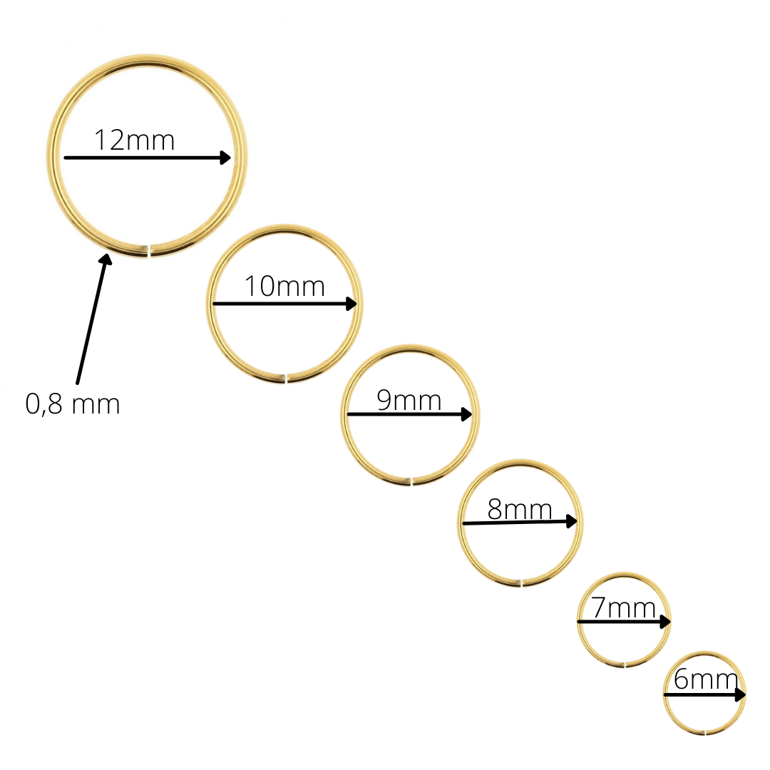 18K Vergulde Seamless Neus Ring - Piercings Works