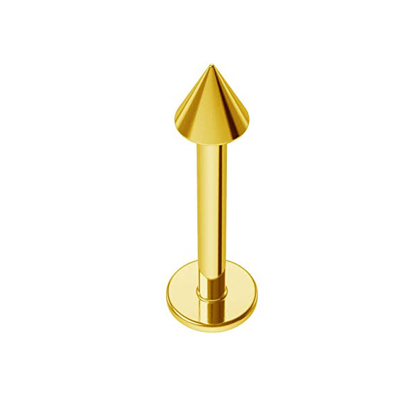 18K Gold Plated Labret Cone - Piercings Works