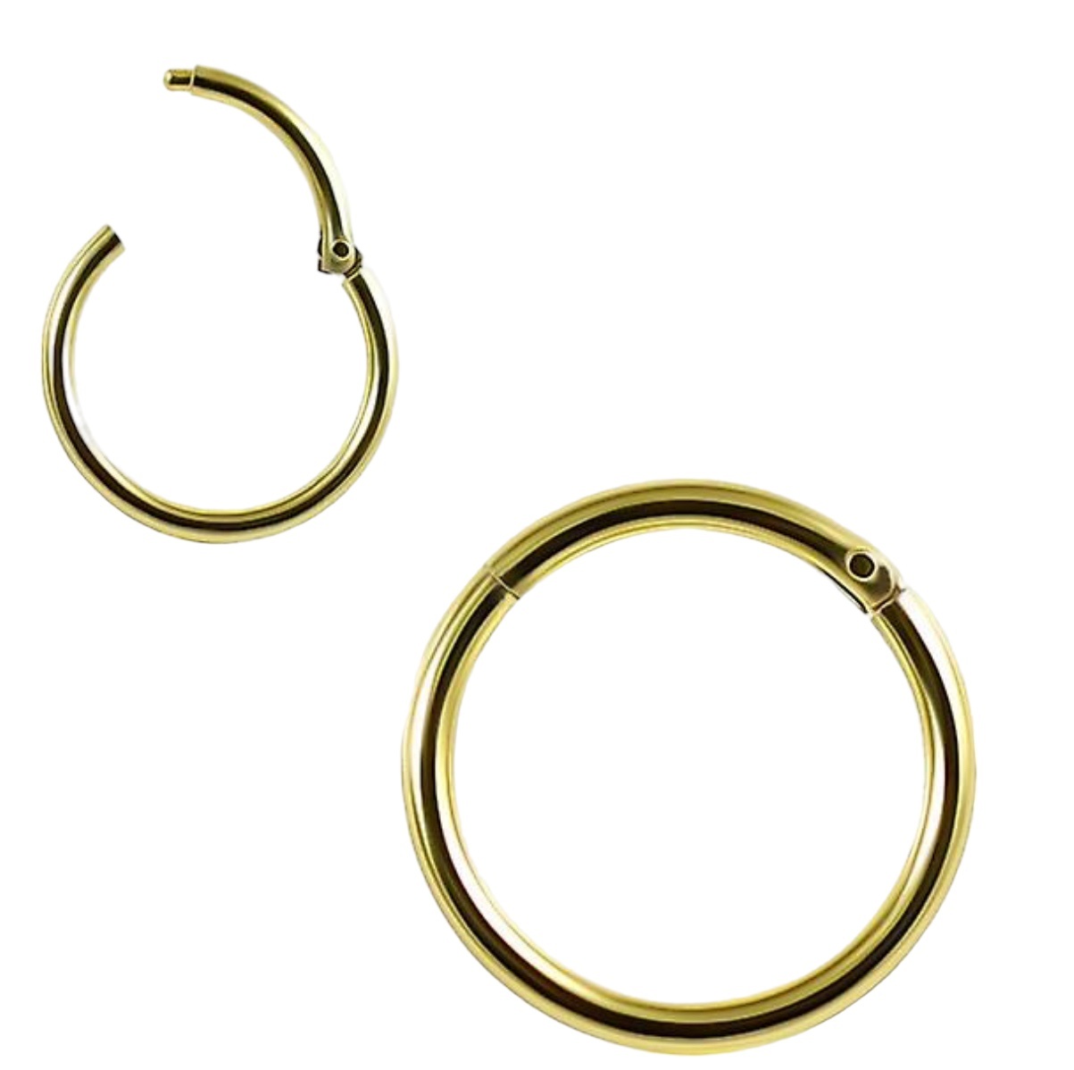 18K Vergulde Seamless Neus Ring - Piercings Works
