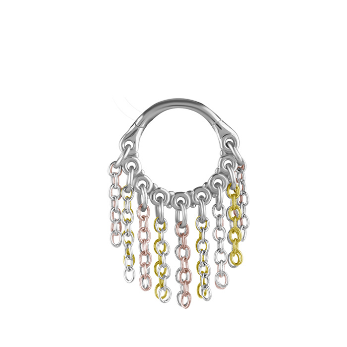 Prachtige Oorpiercing met Hangende Kettingen voor Helix - Piercings Works