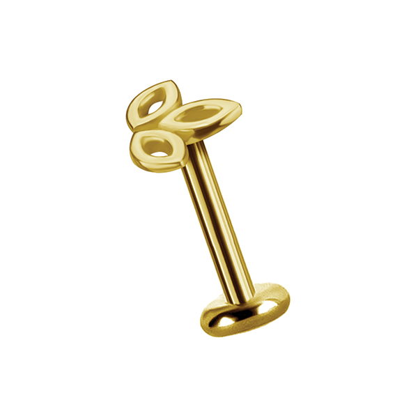 18 Karat Gold Ear Piercing - Marquise Trinity Design - Piercings Works