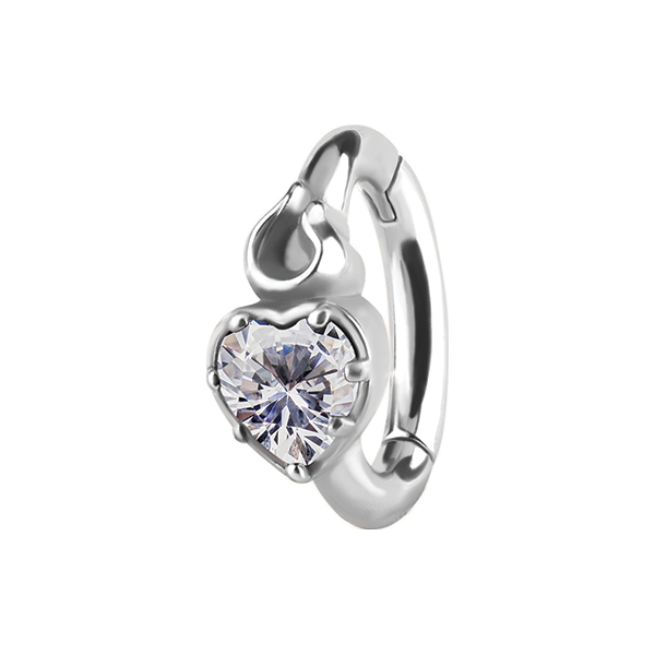 Chique Navelpiercing met Cubic Zirkonia Hart - Piercings Works