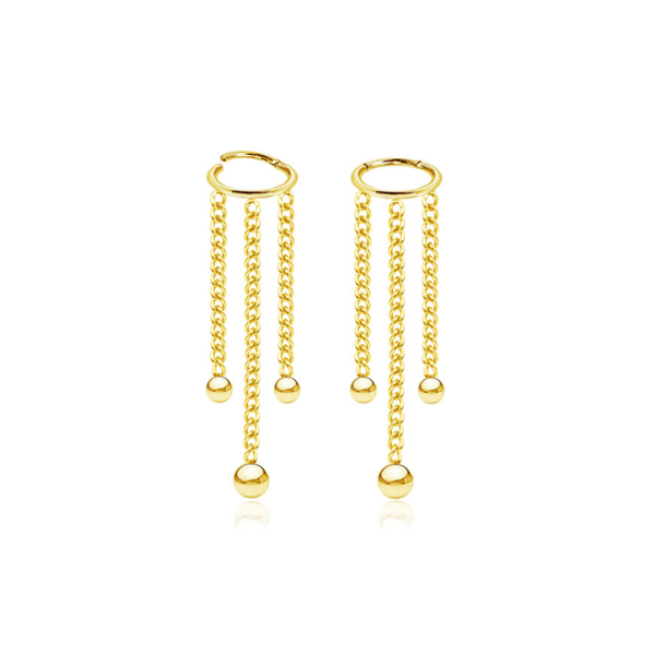 Exquisite Helix Piercing Ring with Three Hanging Chains - Piercings Works