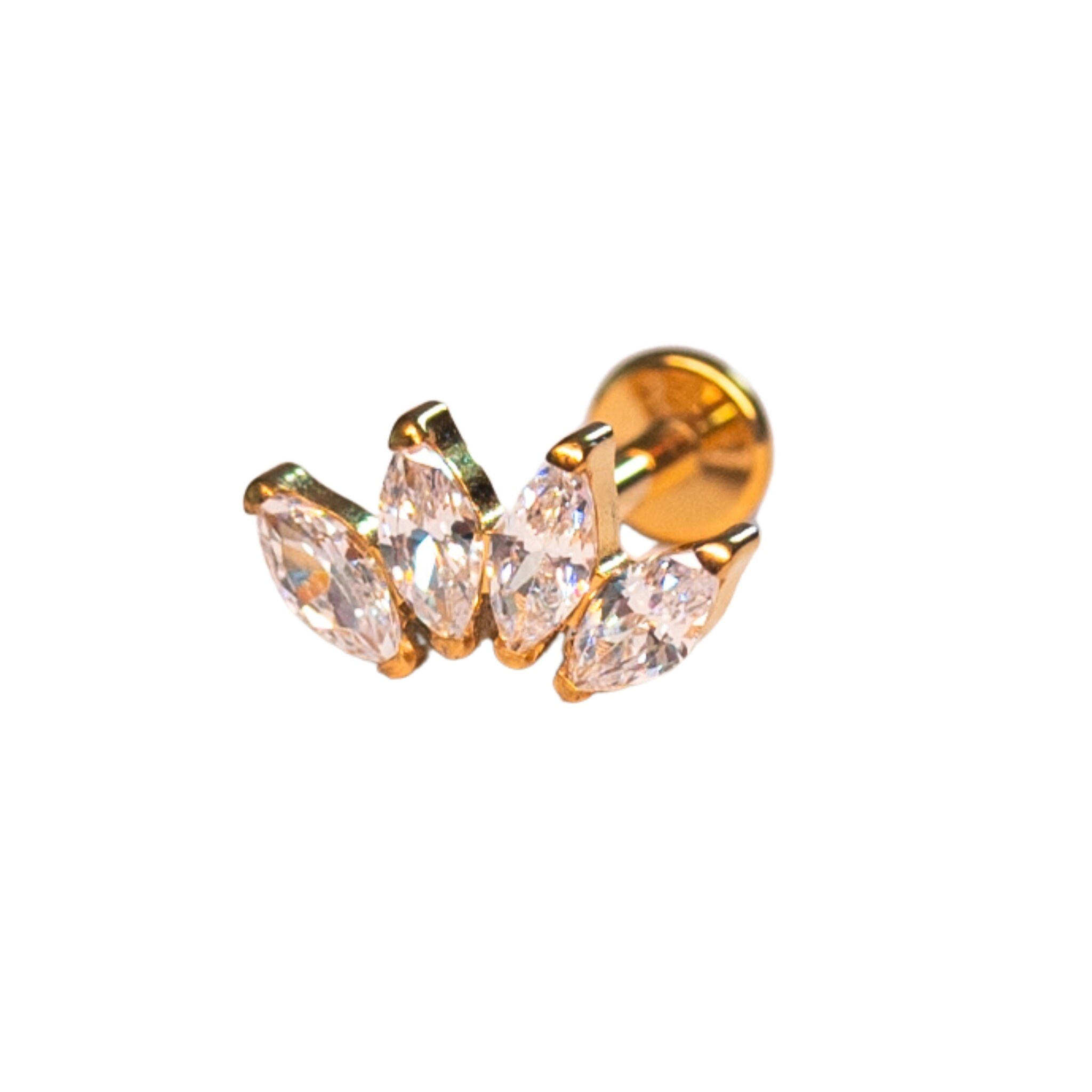Luxurious Titanium Helix / Tragus Piercing - Crystal Cluster ...