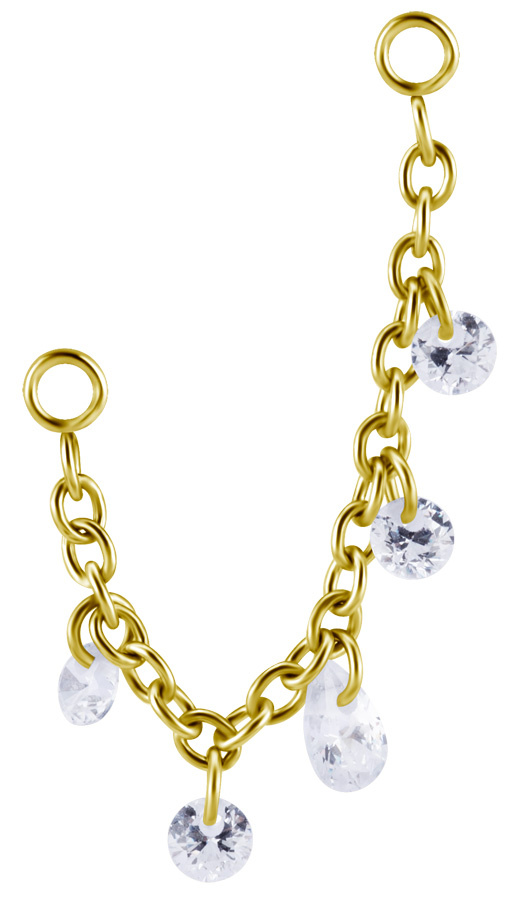 Connecting Chain for Piercing Rings with Floating Zirconia - Piercings ...