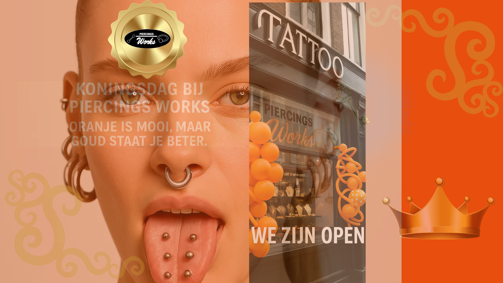 Koningsdag bij Piercings Works – Oranje is mooi, maar goud staat je ...