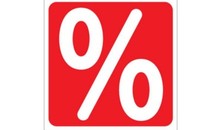 Sticker procentteken vierkant - Shopdepot