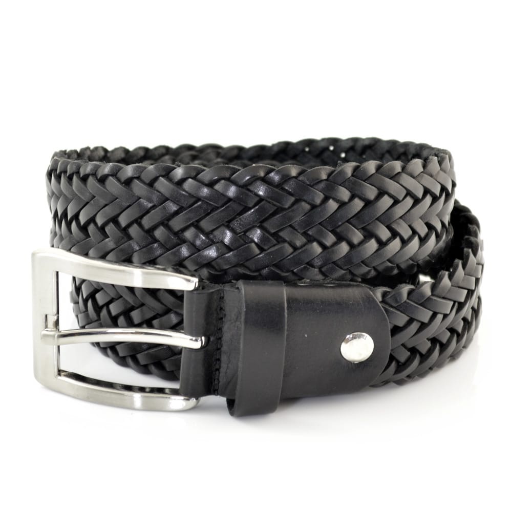 Zwarte vlechtriem Lindenmann van echt rundsleer - zwarte vlechtriem ...