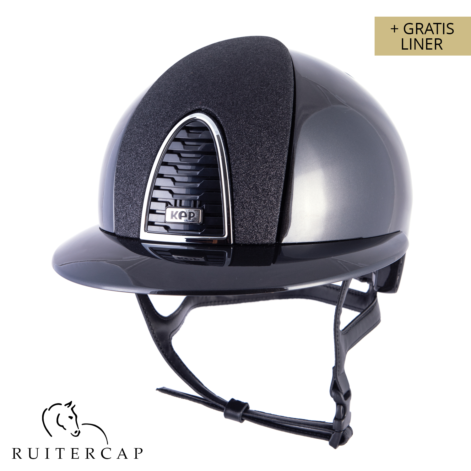 shine black with star black front - polo visor - Ruitercap