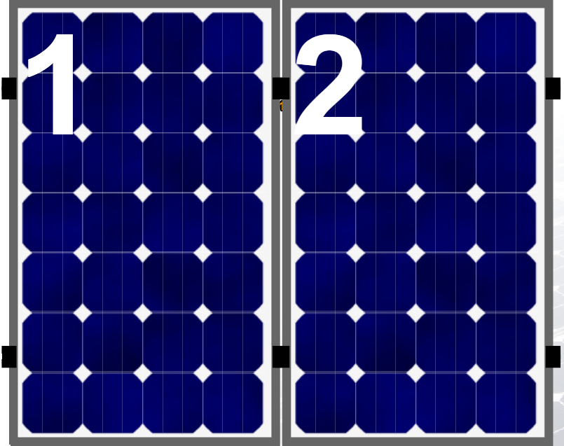 Clickfit EVO set rij van 2 panelen portrait Alu - J en M zonnepanelen